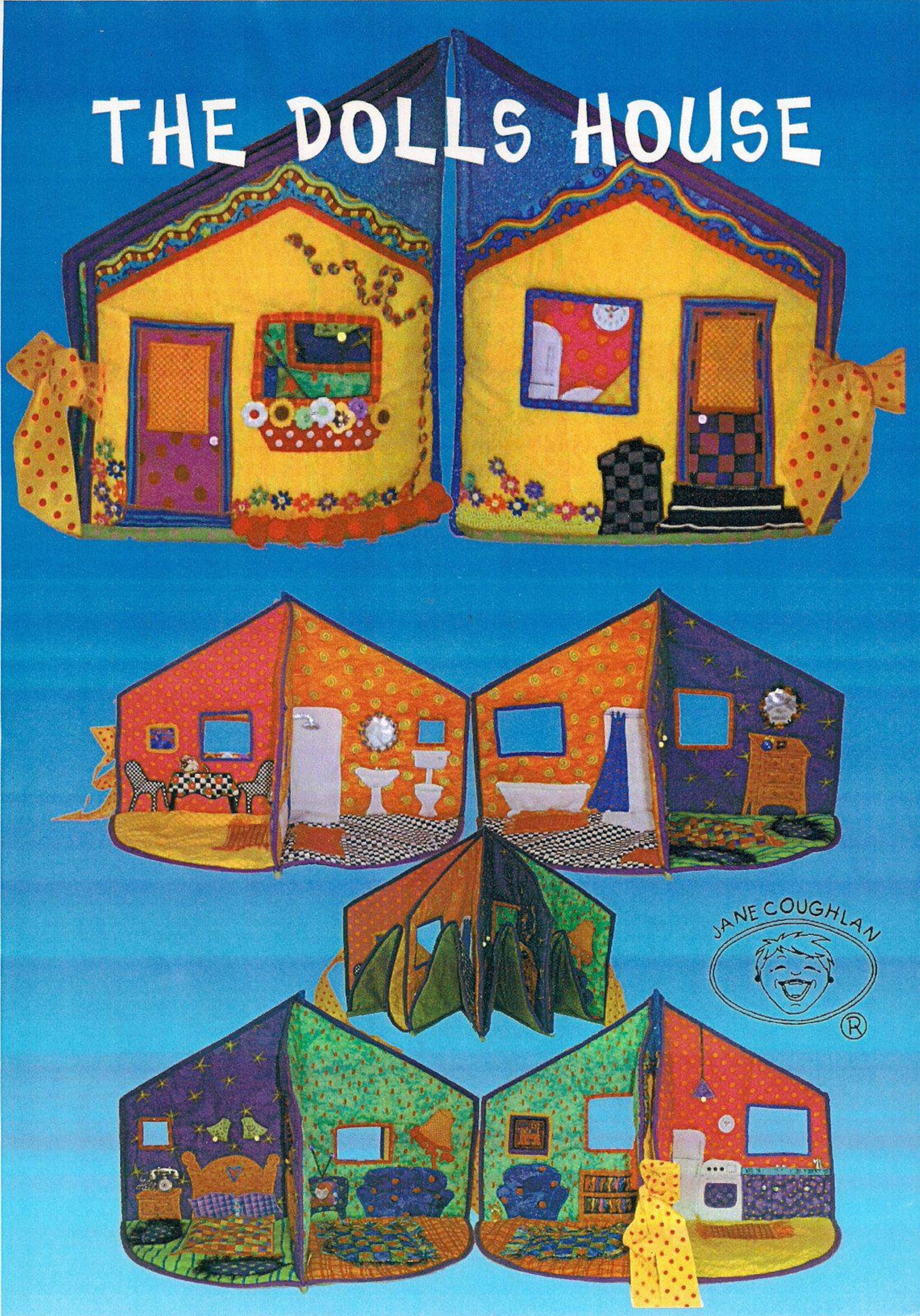 Quilted Doll's House Pattern in PDF 4 Inch High, 20 Inch Tall Made From ...