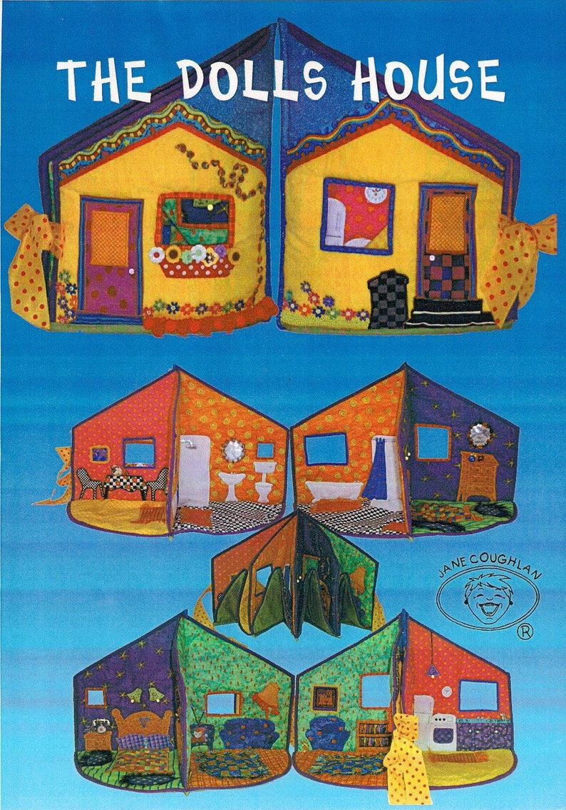 Quilted Doll's House Pattern in PDF 4 Inch High, 20 Inch Tall Made From ...
