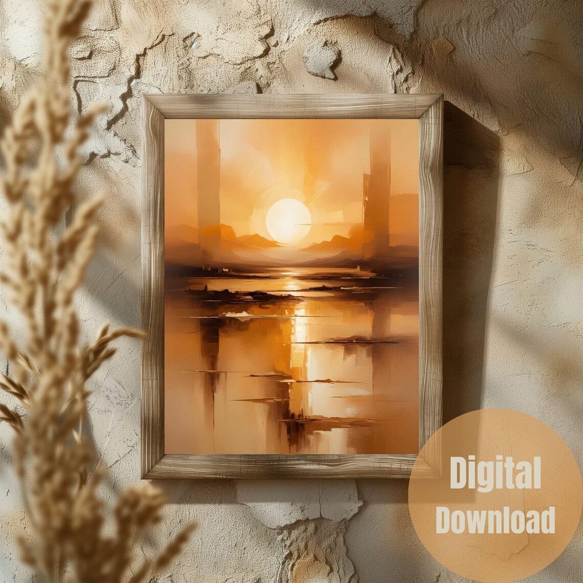 Printable Sunset Painting Wall Art. Digital Art Print Sunset, Wall ...