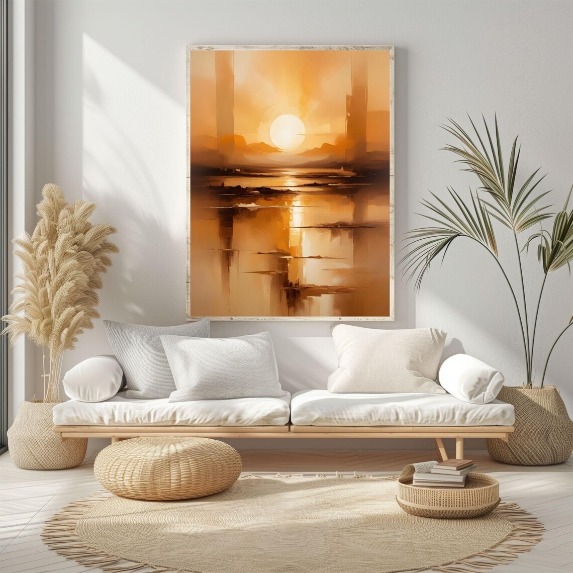Printable Sunset Painting Wall Art. Digital Art Print Sunset, Wall ...