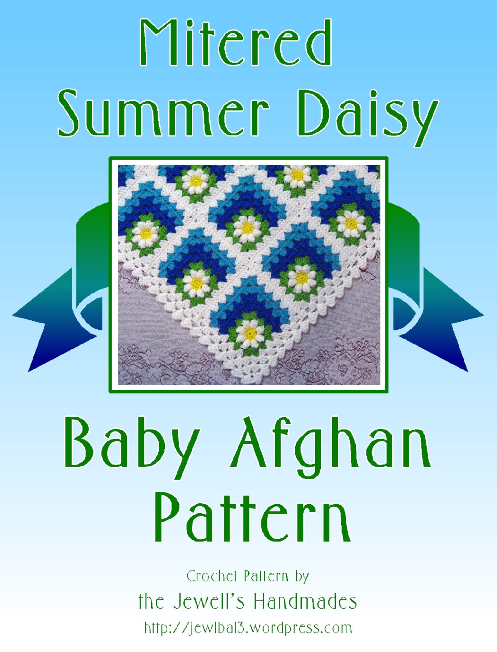 PDF Pattern Crocheted Baby Afghan, MITERED Summer DAISY Baby Afghan ...