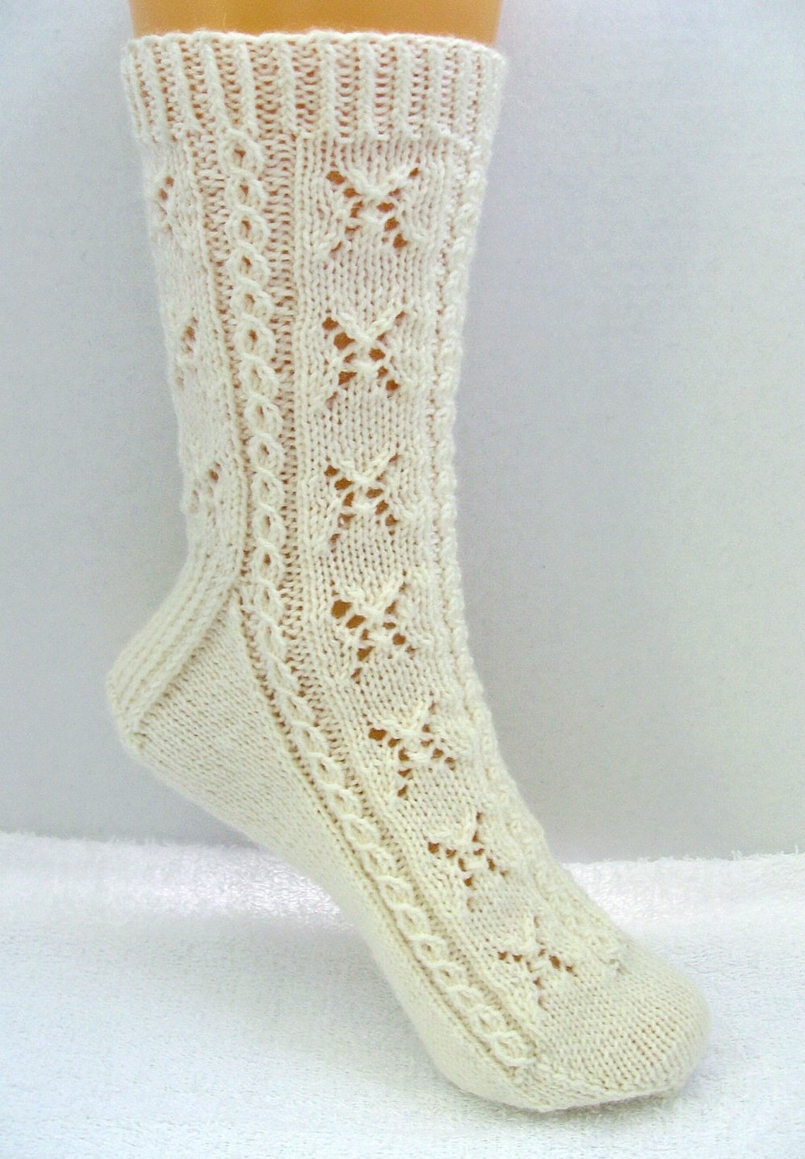 Knitting Sock Pattern Lotsa Sugar Sock Lace and Cable Sock - Etsy
