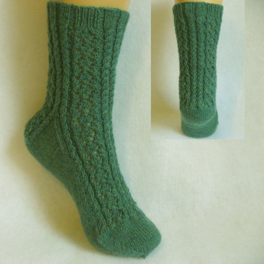 PDF Sock Pattern, BABBLING BROOK Sock Pattern, Lace and Cable Sock ...