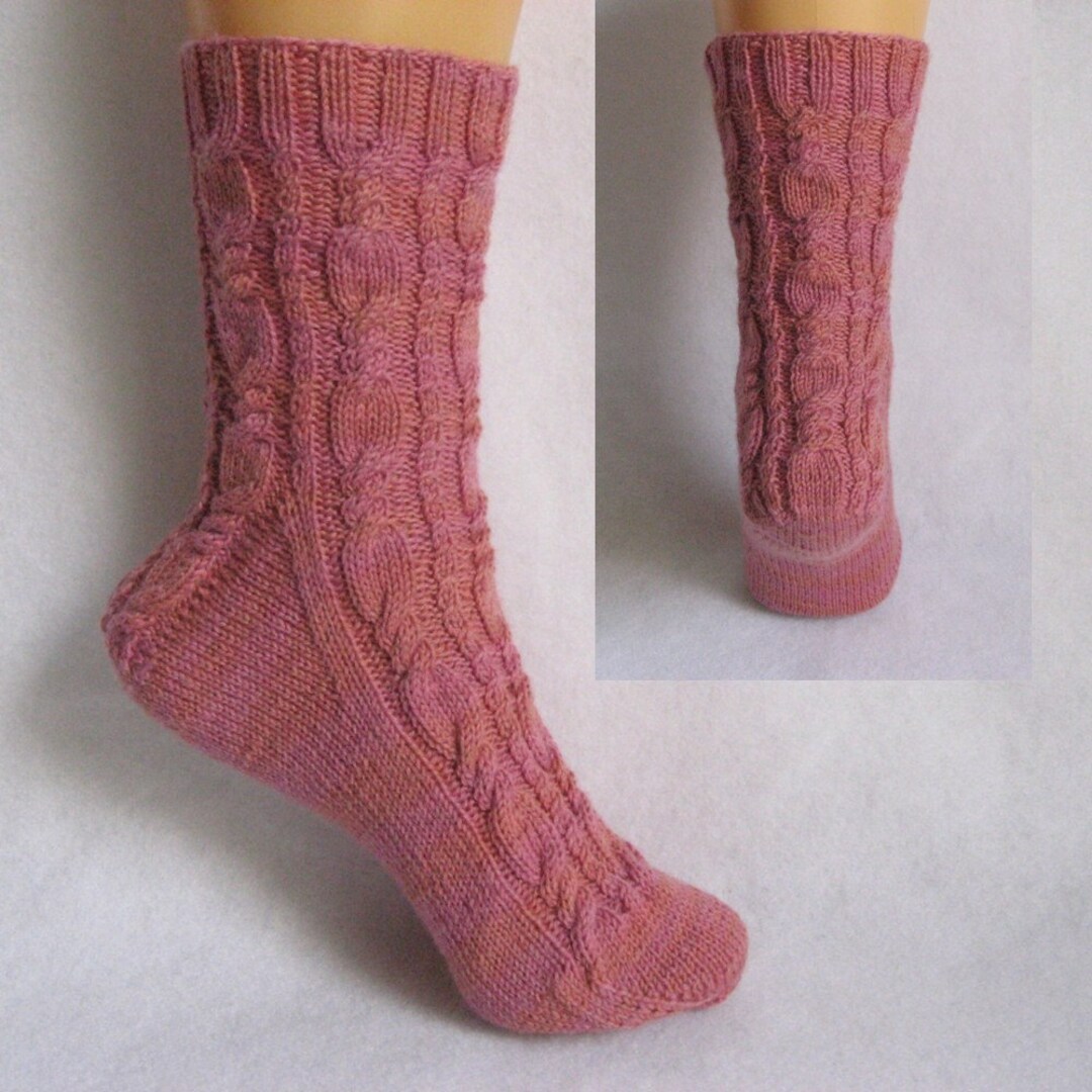 PDF Sock Pattern, RIBBON CANDY Sock Pattern, Cable Sock Design With ...