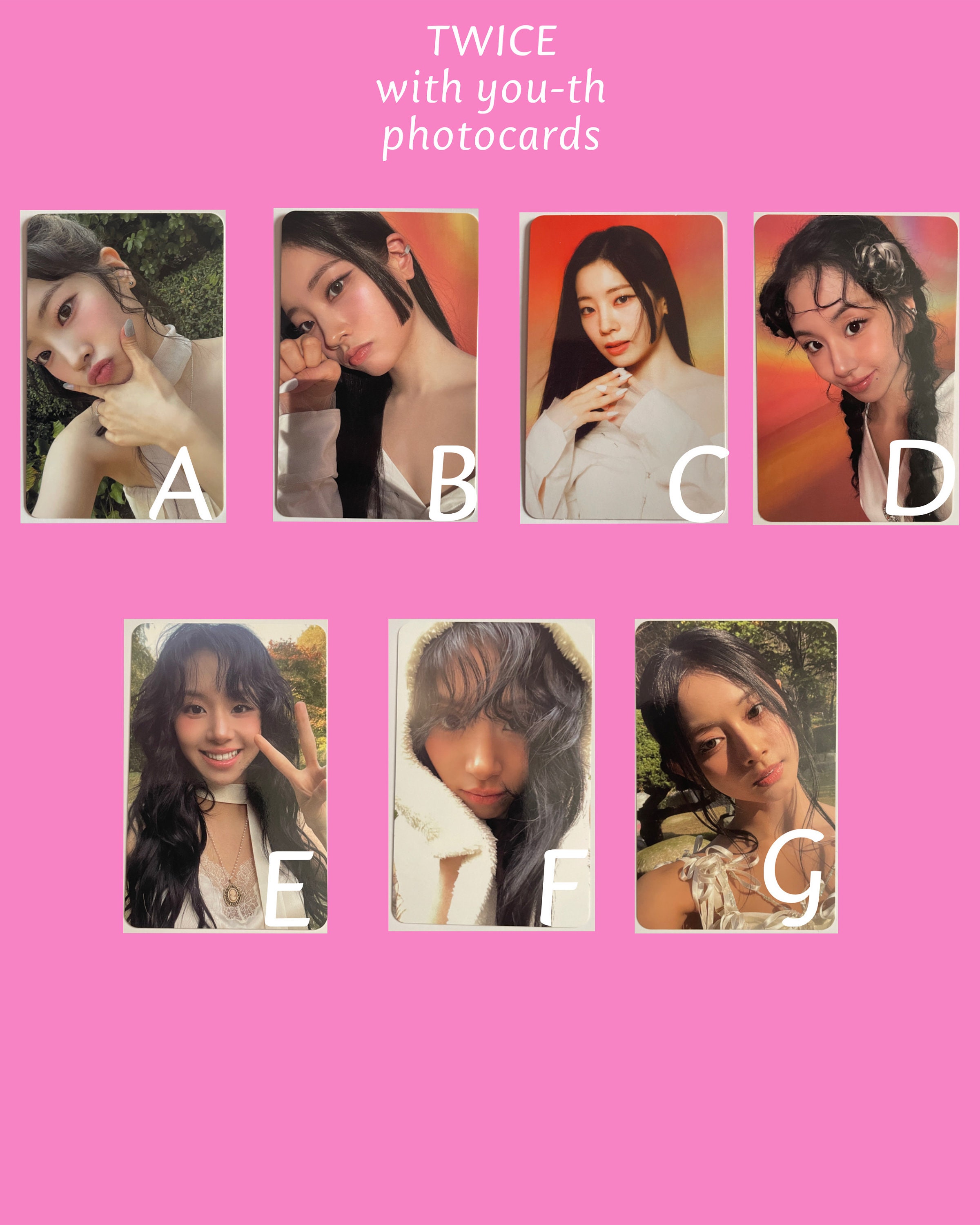 Official Twice With You-th Photocards Kpop - Nayeon Jeongyeon Momo Sana Jihyo Mina Dahyun ...