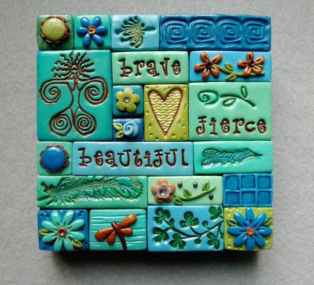 Life Messages Mosaic Wall Art Inspiration Tile in Polymer Clay - Still ...