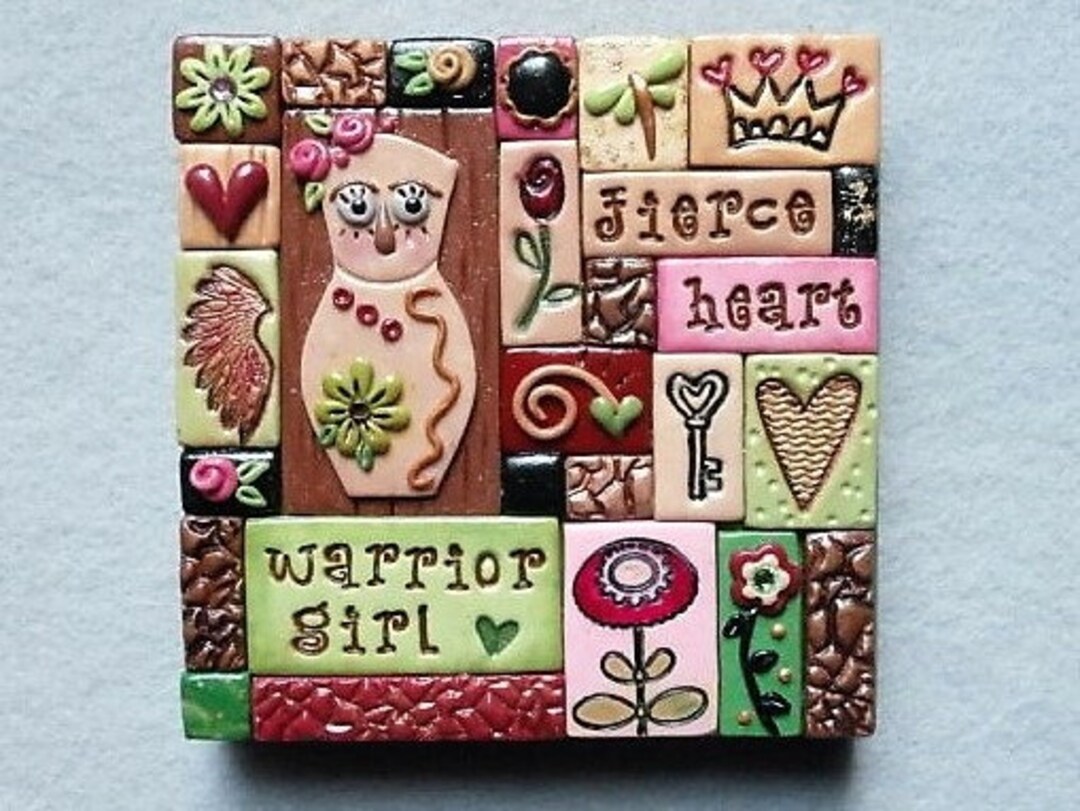 Life Messages Mosaic Wall Art Inspiration Tile in Polymer Clay Trouble ...
