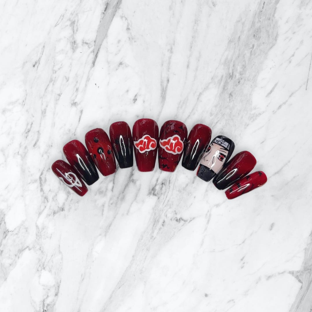 Rogue Shinobi | Anime Press on Nails | Luxury Handmade Character Nails ...