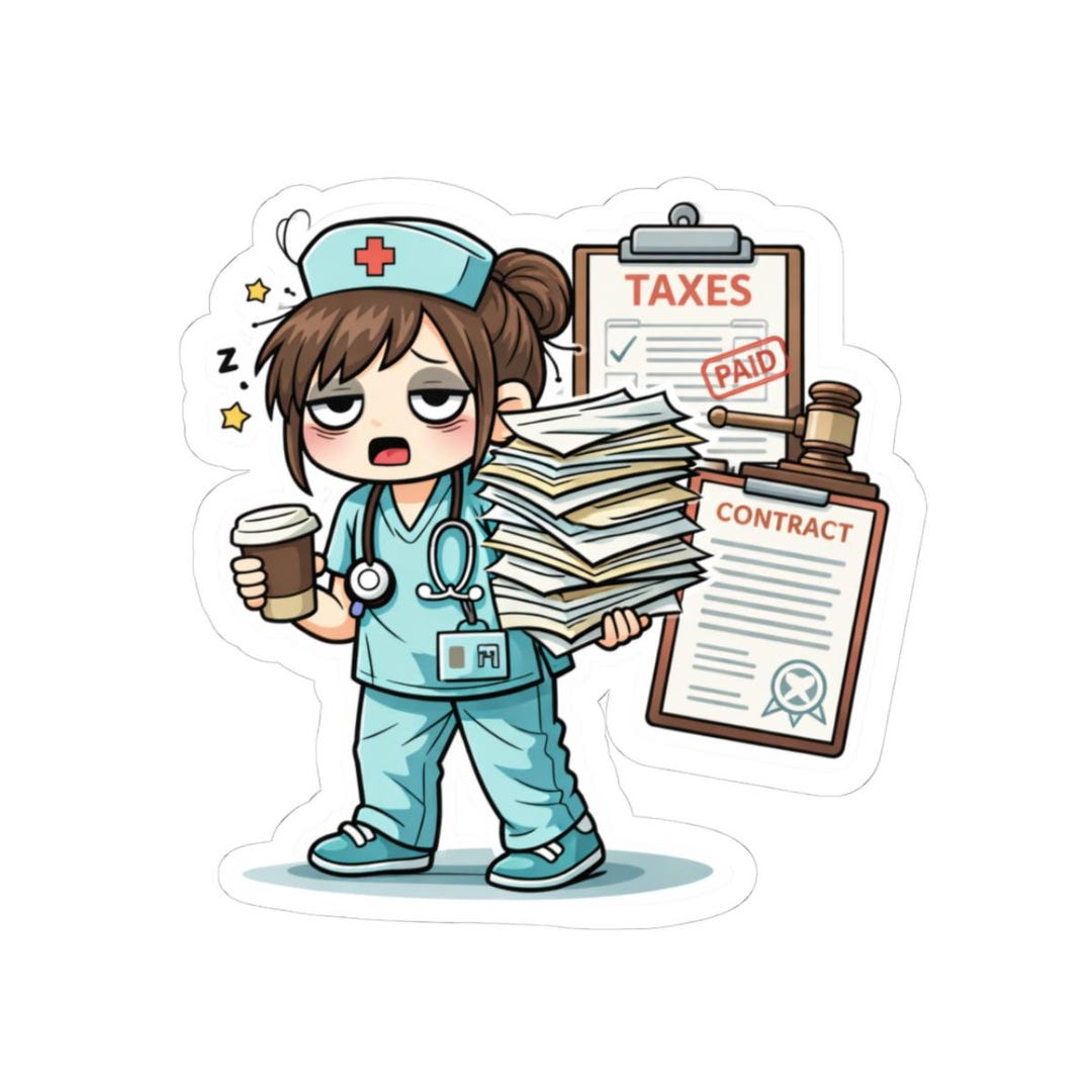 Exhausted but Legally Employed Nurse Sticker | Kiss-cut Stickers - Etsy