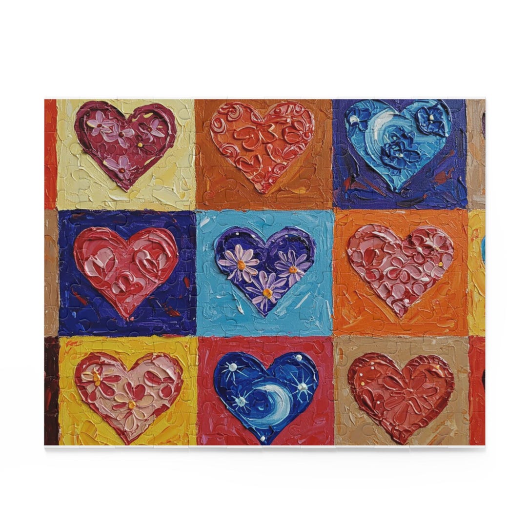 Heart Paint Art Puzzle – Difficult Jigsaw Brain Teaser (500-piece) - Etsy
