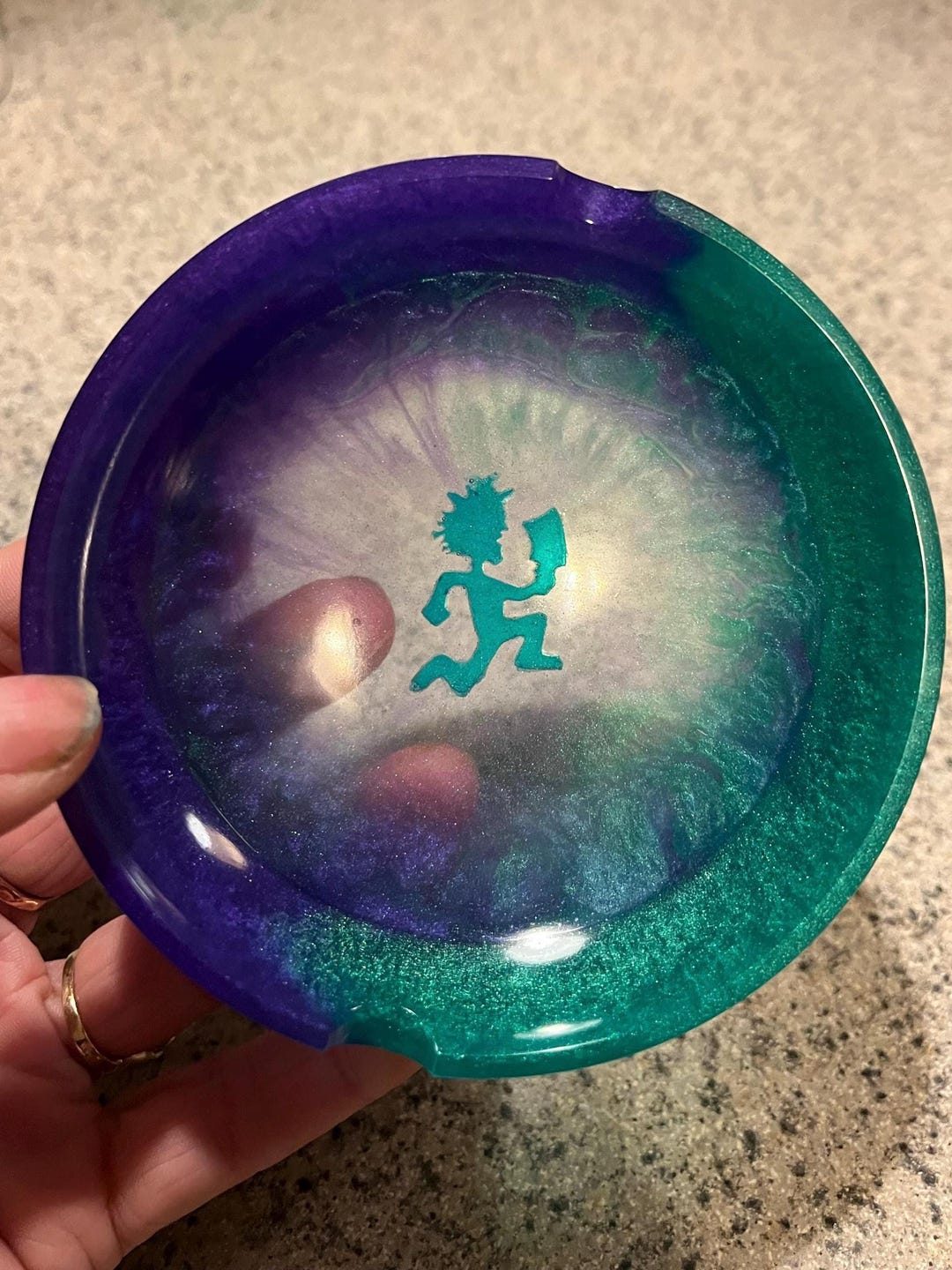 Resin Ashtray Juggalos I Made the Molds Then the Pieces. Purple and ...