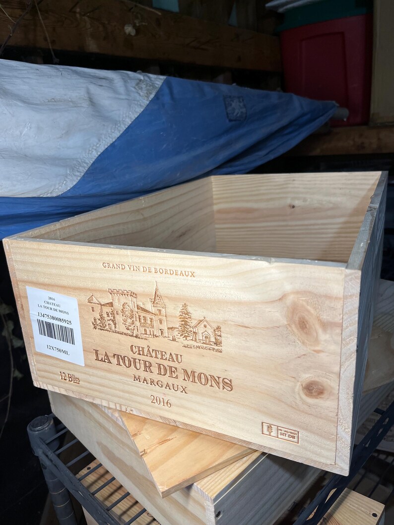 Genuine Wine Crate Large Wooden Box Rustic Decor Wood Bin Storage ...