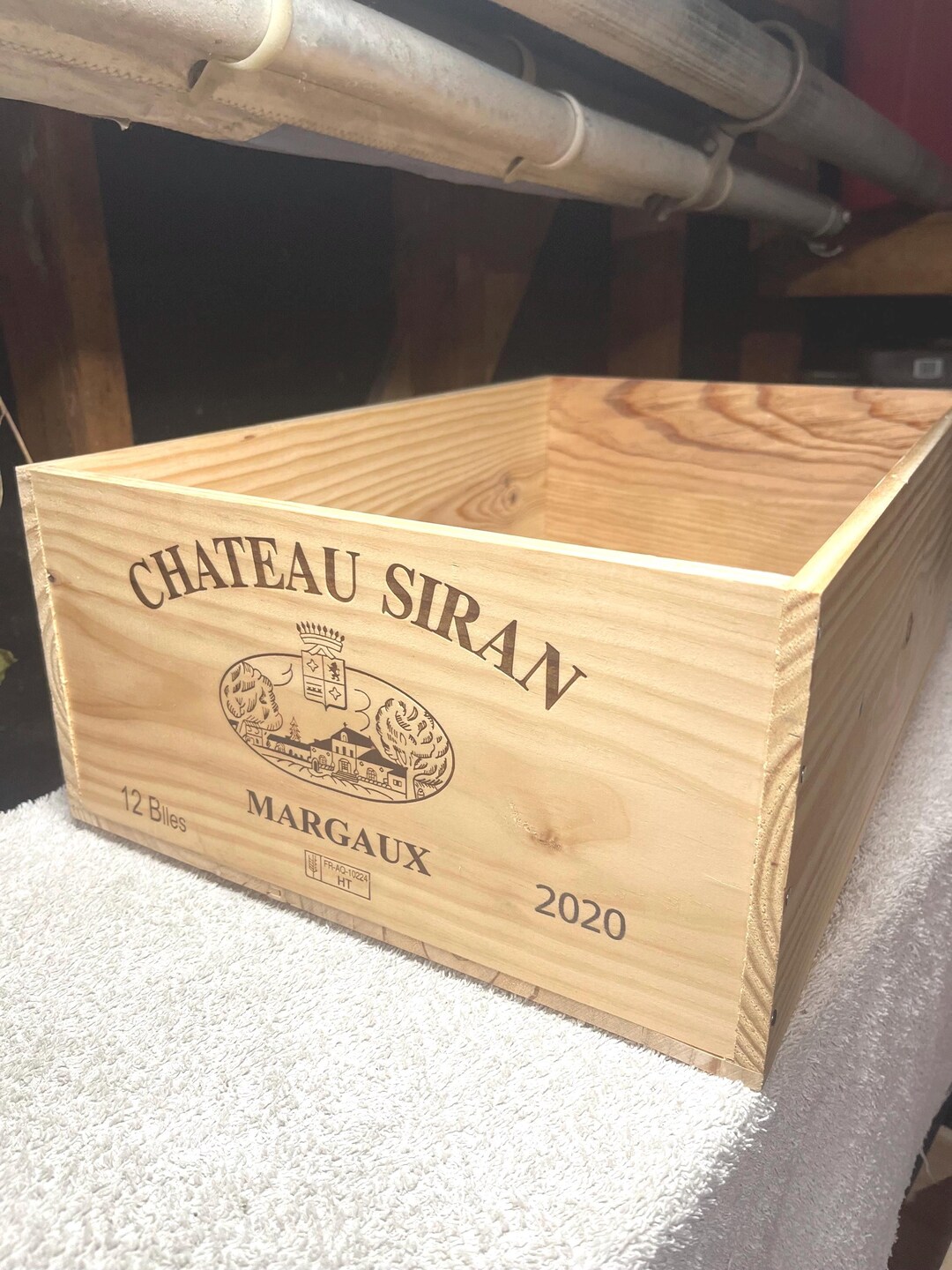 Genuine Wine Crate Large Wooden Box Rustic Decor Wood Bin Cube Storage ...