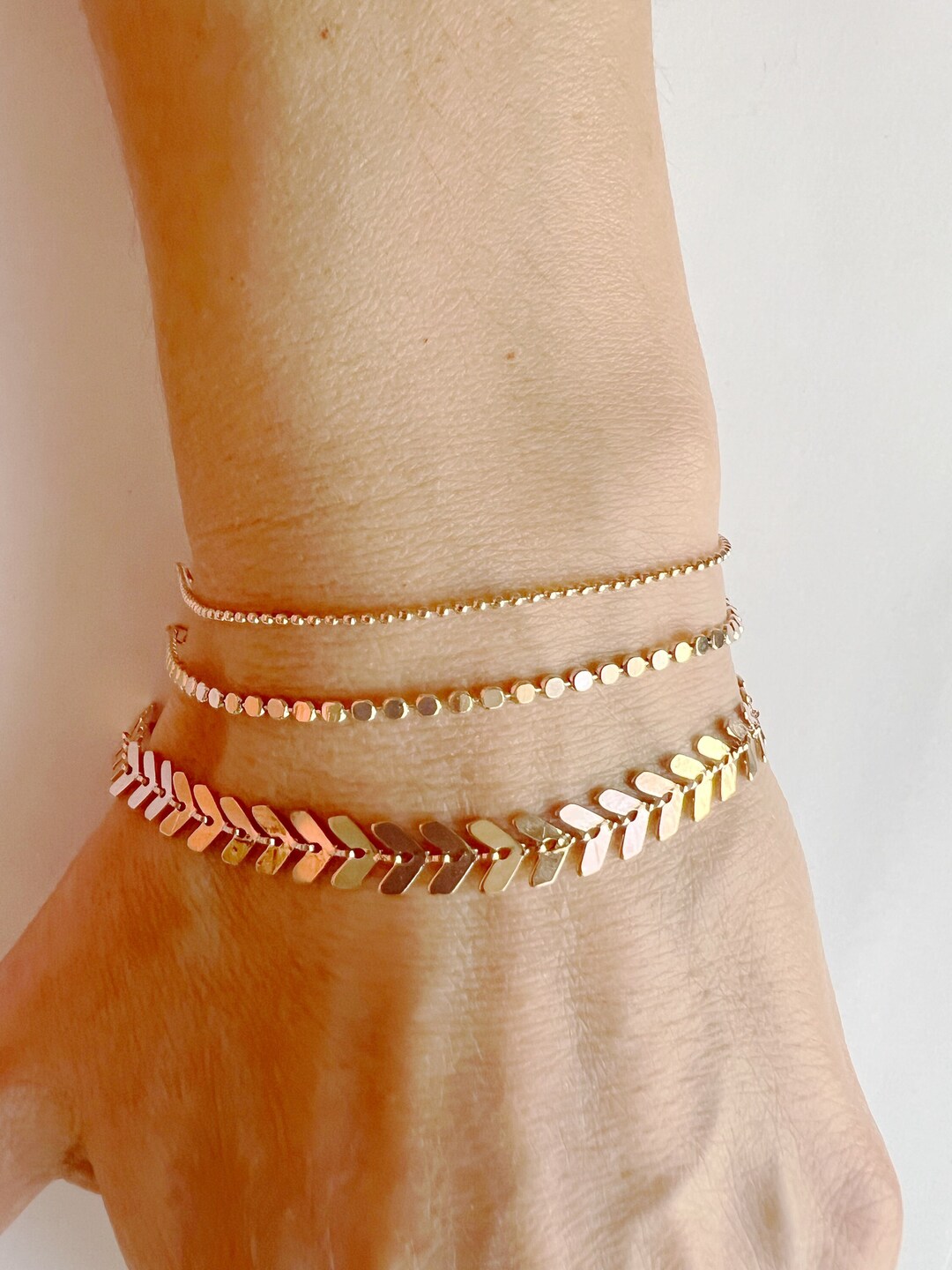 Set of 3 Everyday Layering Bracelets • Gift Set of Bracelets • Delicate ...