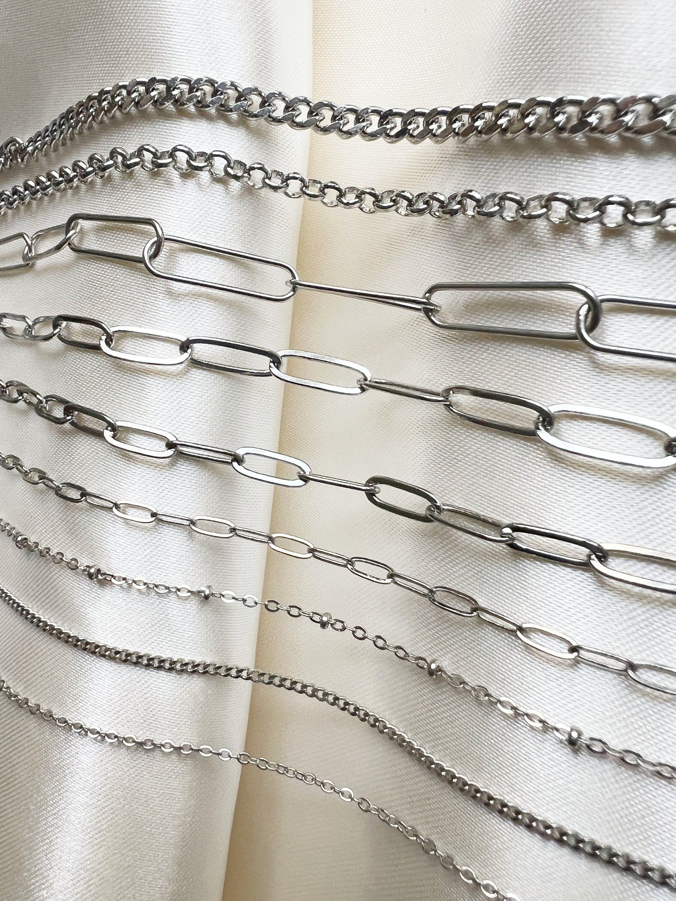 Gold Silver Paper Clip Chain Necklace With Baroque Pearl and Toggle ...