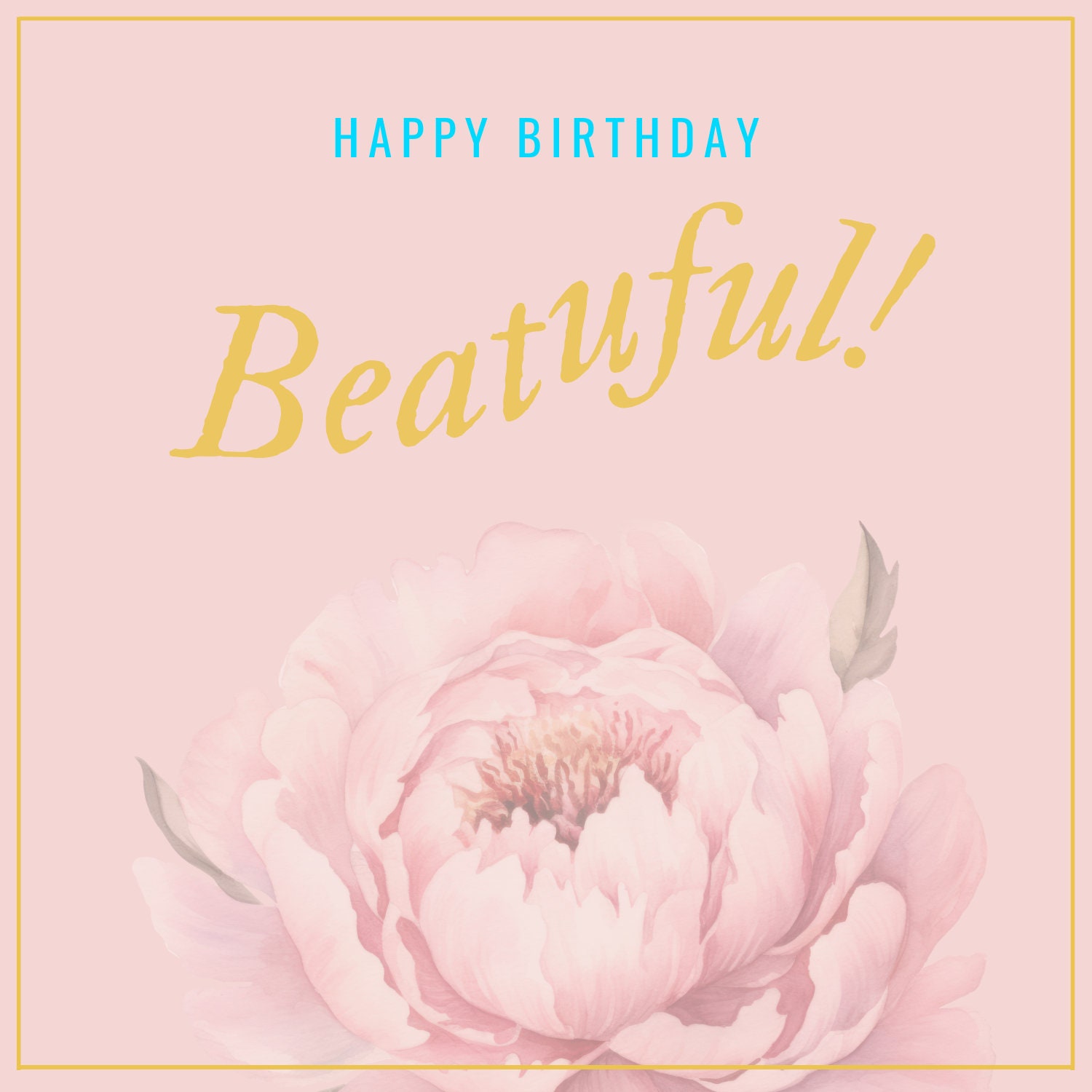 Happy Birthday Card Printable Birthday Card With Flowers HBD Beautiful ...
