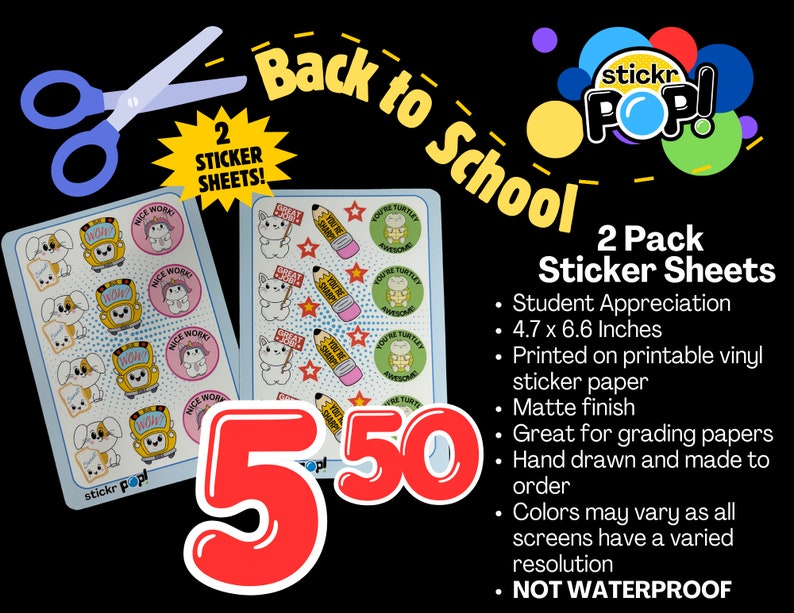 Student Appreciation Sticker Sheets 2 Pack, Teacher, School, Grades ...