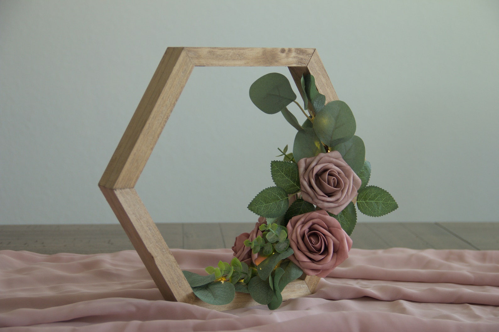 Wooden Hexagon Wedding & Event Centerpieces | Floral Light up ...
