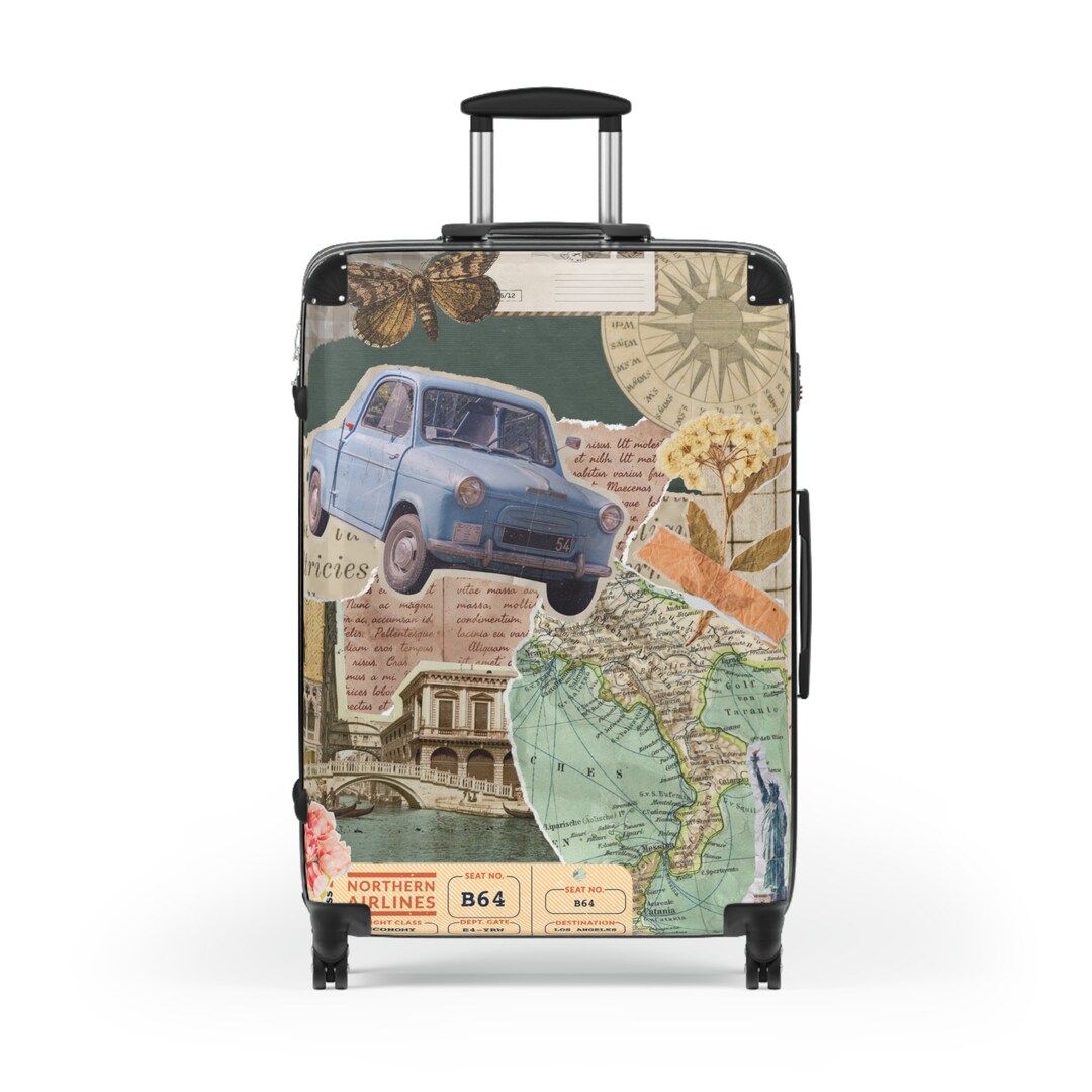 Ephemera Hardshell Suitcase, Unique Suitcase, Cute Suitcase, Travel ...
