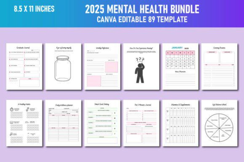 2025 Mental Health Bundle Canva2025 Mental Health Plannercanva ...