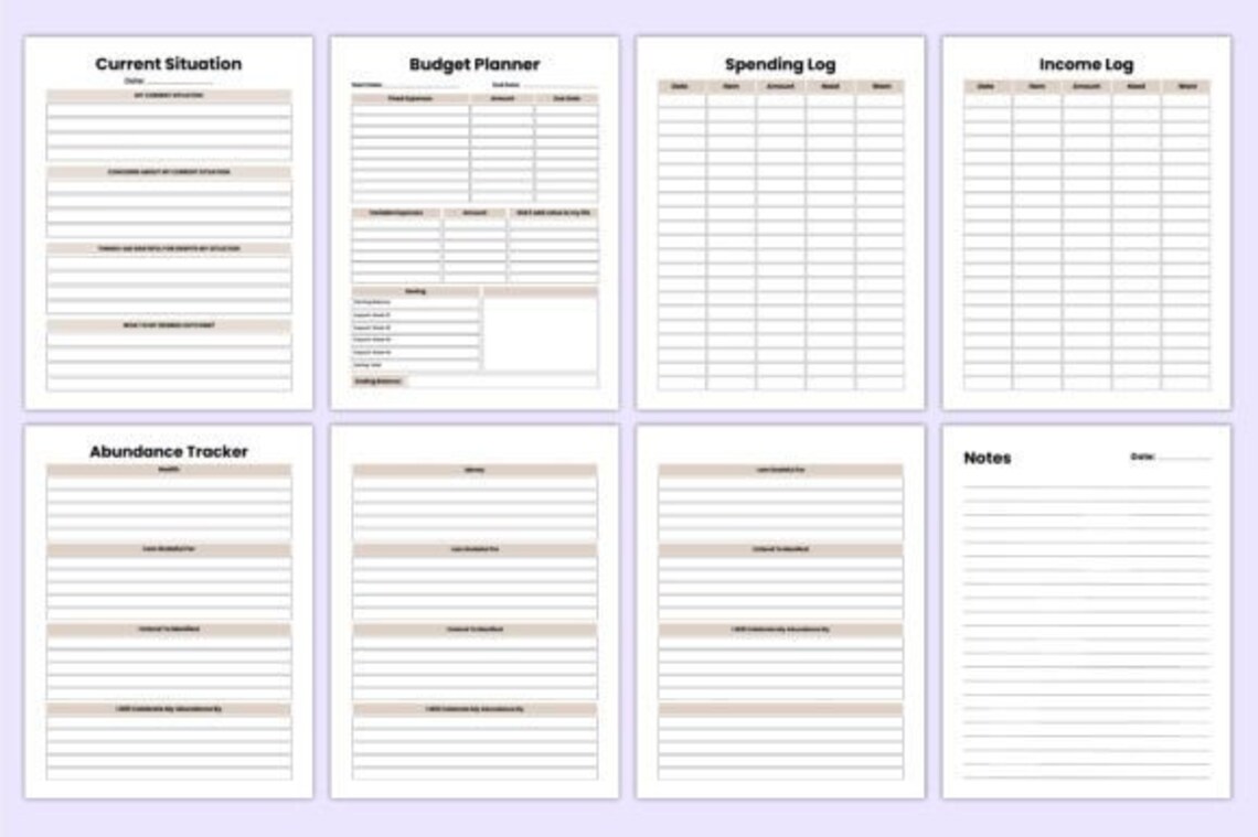 Abundance Mindset Journal Canva Template 24 Pages Canva Template PDF ...