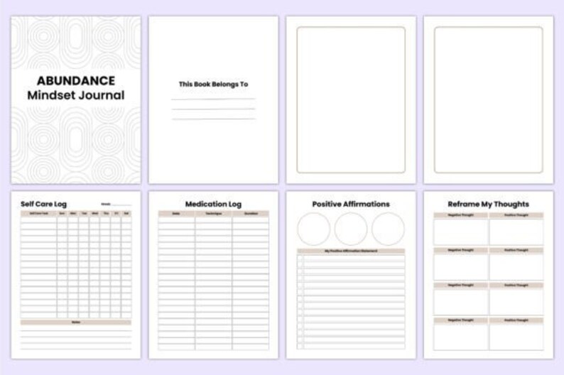 Abundance Mindset Journal Canva Template 24 Pages Canva Template PDF ...