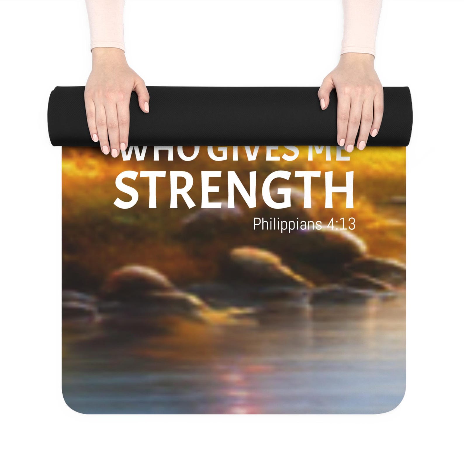 Christian Scripture Yoga Mat, Philippians 4:13 Scripture Gift for Women ...