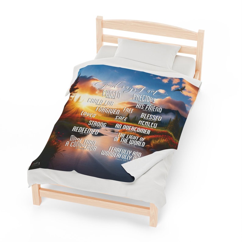 God Says I Am Scripture Throw, Bible Verse Throw, Christian Scripture ...