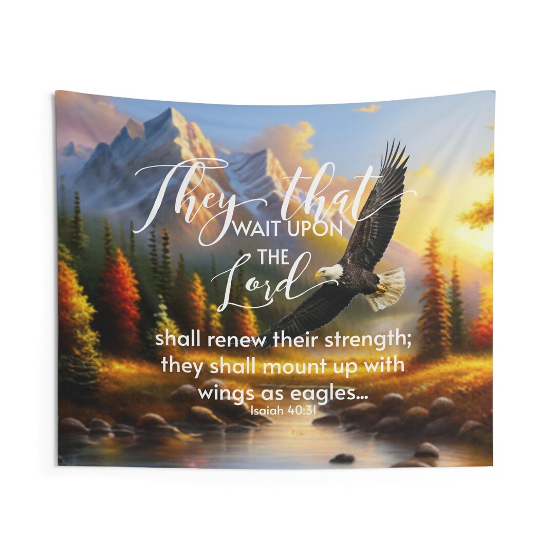 Christian Wall Tapestries, Scripture Wall Tapestry, Isaiah 40:31 Wings ...