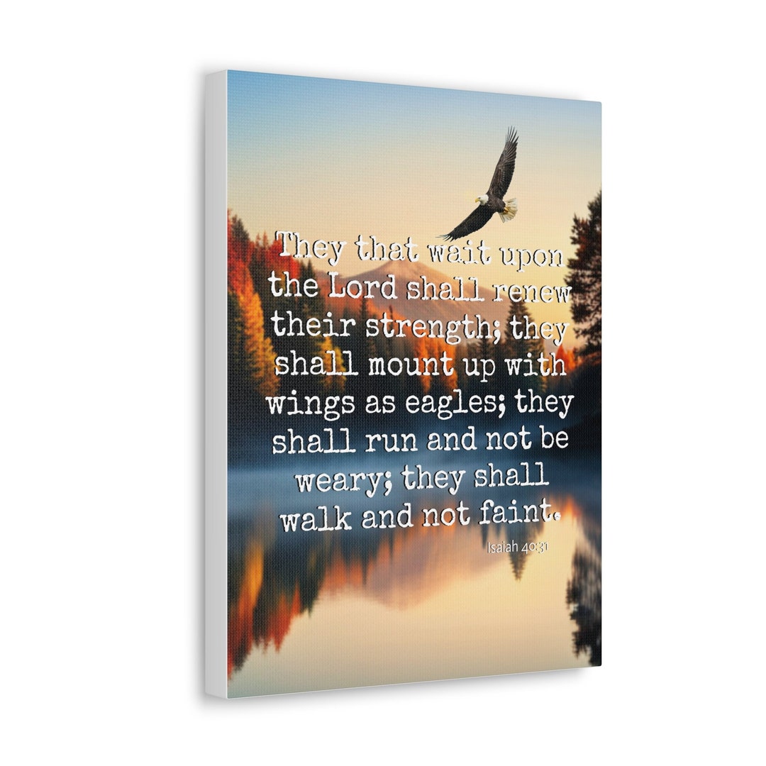Wings as Eagles Scripture Wall Art, Isaiah 40:31 Christian Decor, Bible ...