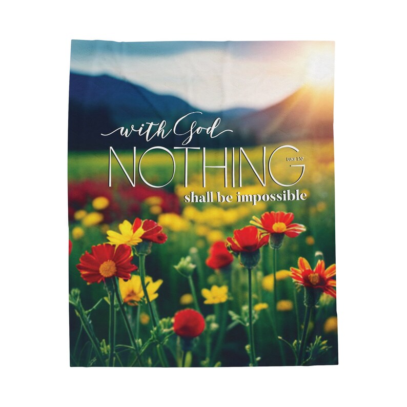 Luke 1:37 Scripture Throw, Bible Verse Blanket, Floral Scripture Throw ...