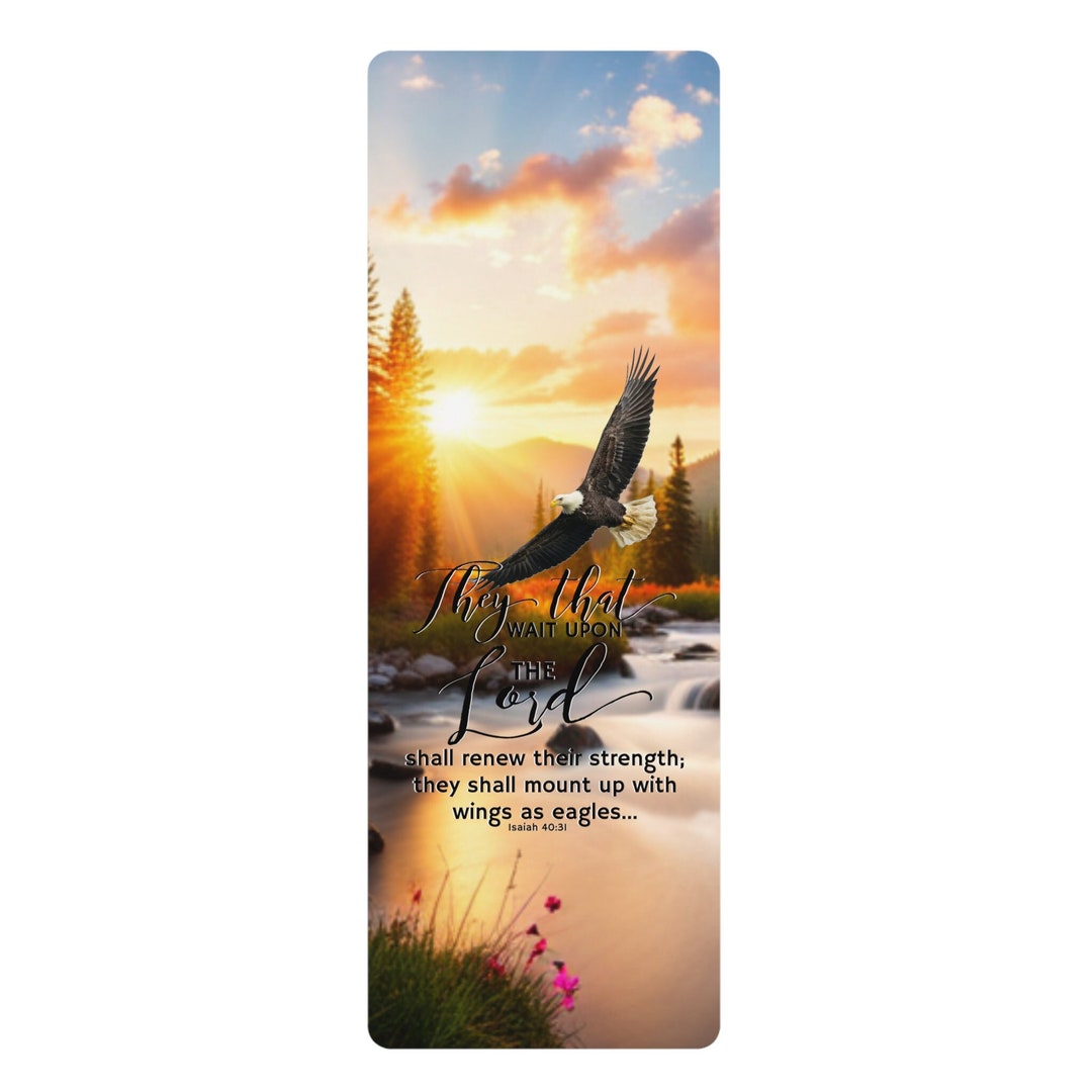 Christian Scripture Yoga Mat, Isaiah 40:31 Wings as Eagles, Bible Verse ...