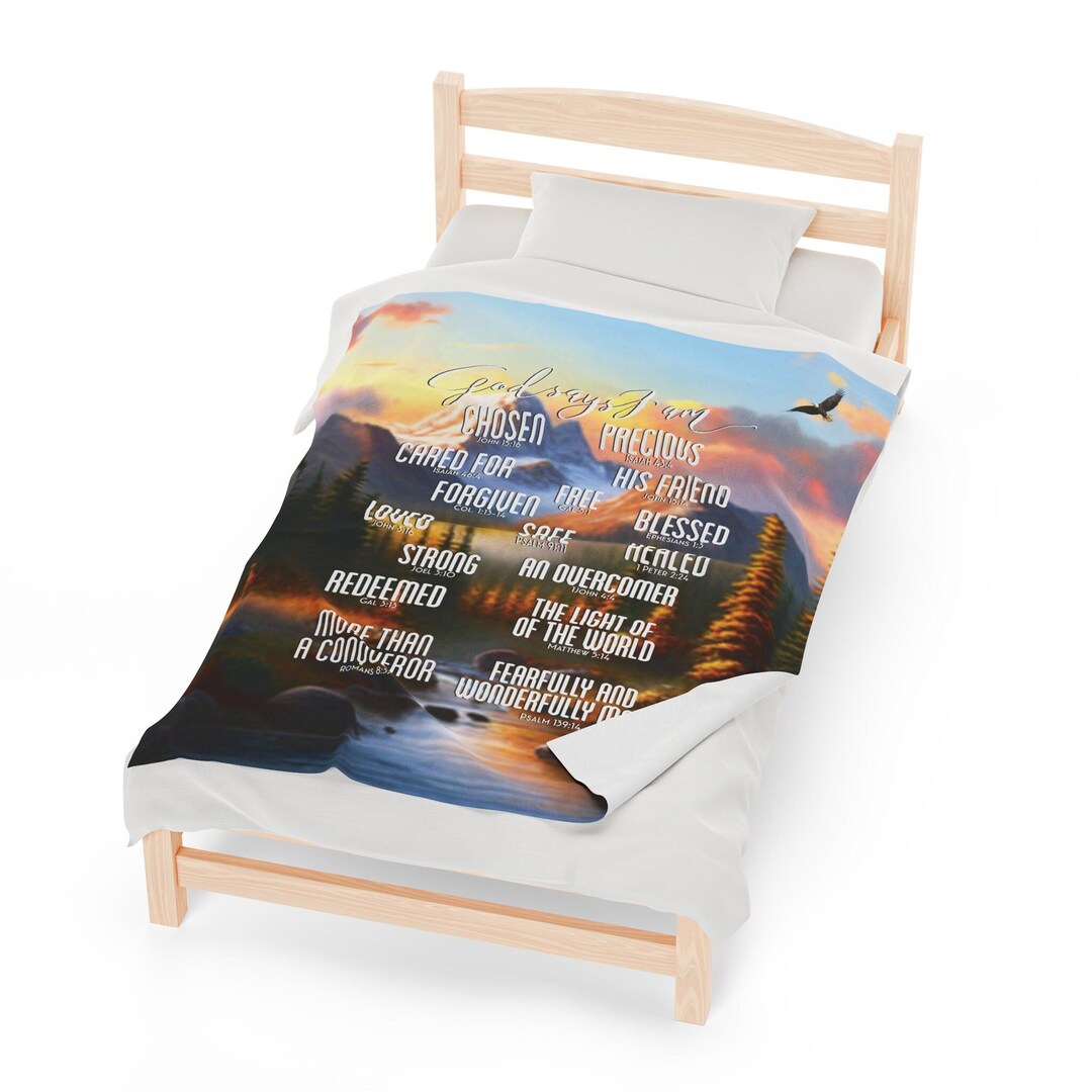 God Says I Am Scripture Throw, Bible Verse Throw, Christian Scripture ...