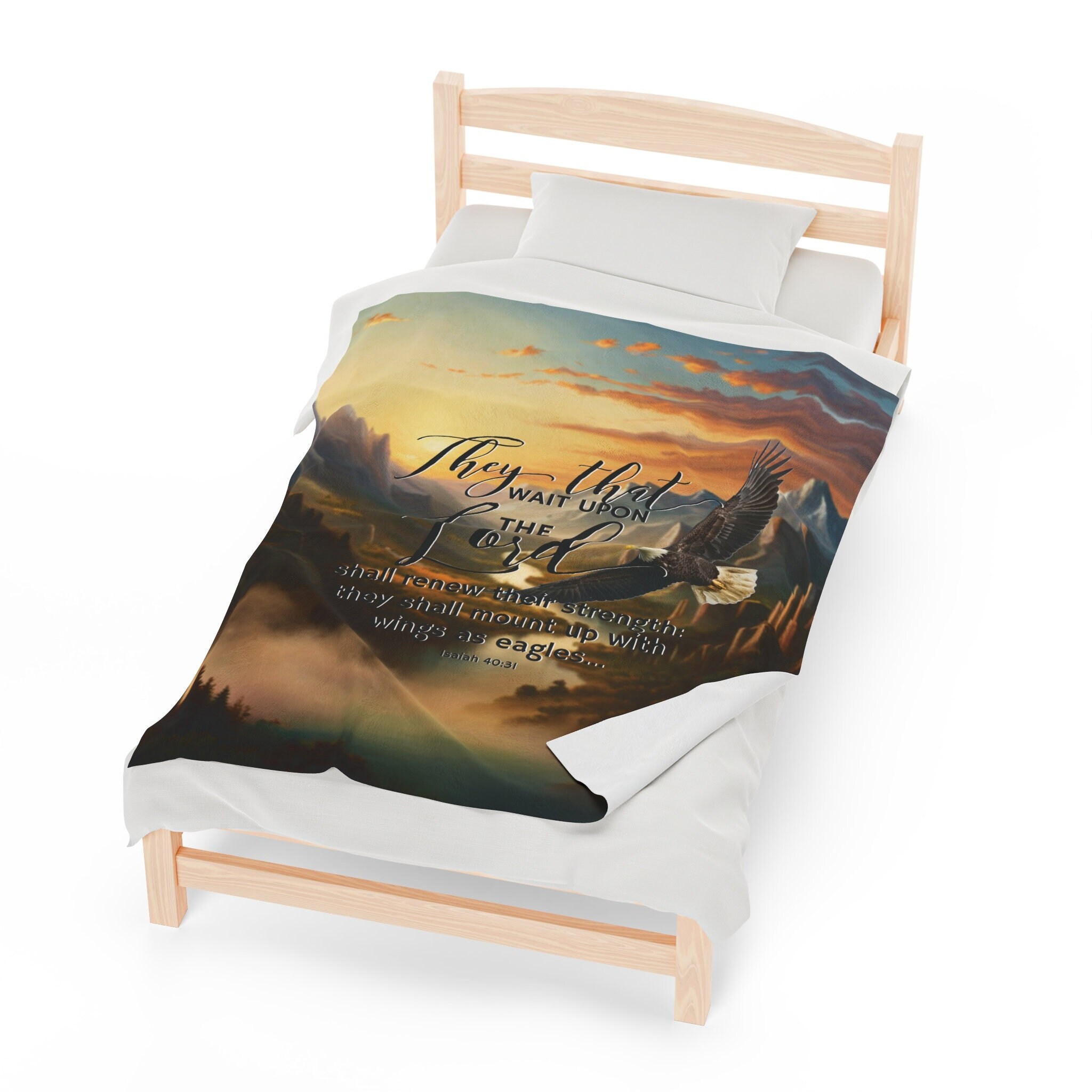Isaiah 40:31 Scripture Throw, Wings as Eagles Bible Verse Decor ...