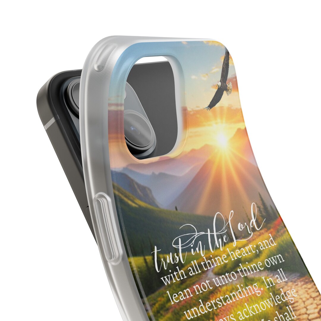 Scripture Phone Case, Bible Verse Phone Case, Proverbs 3: 5-6 Flexible ...