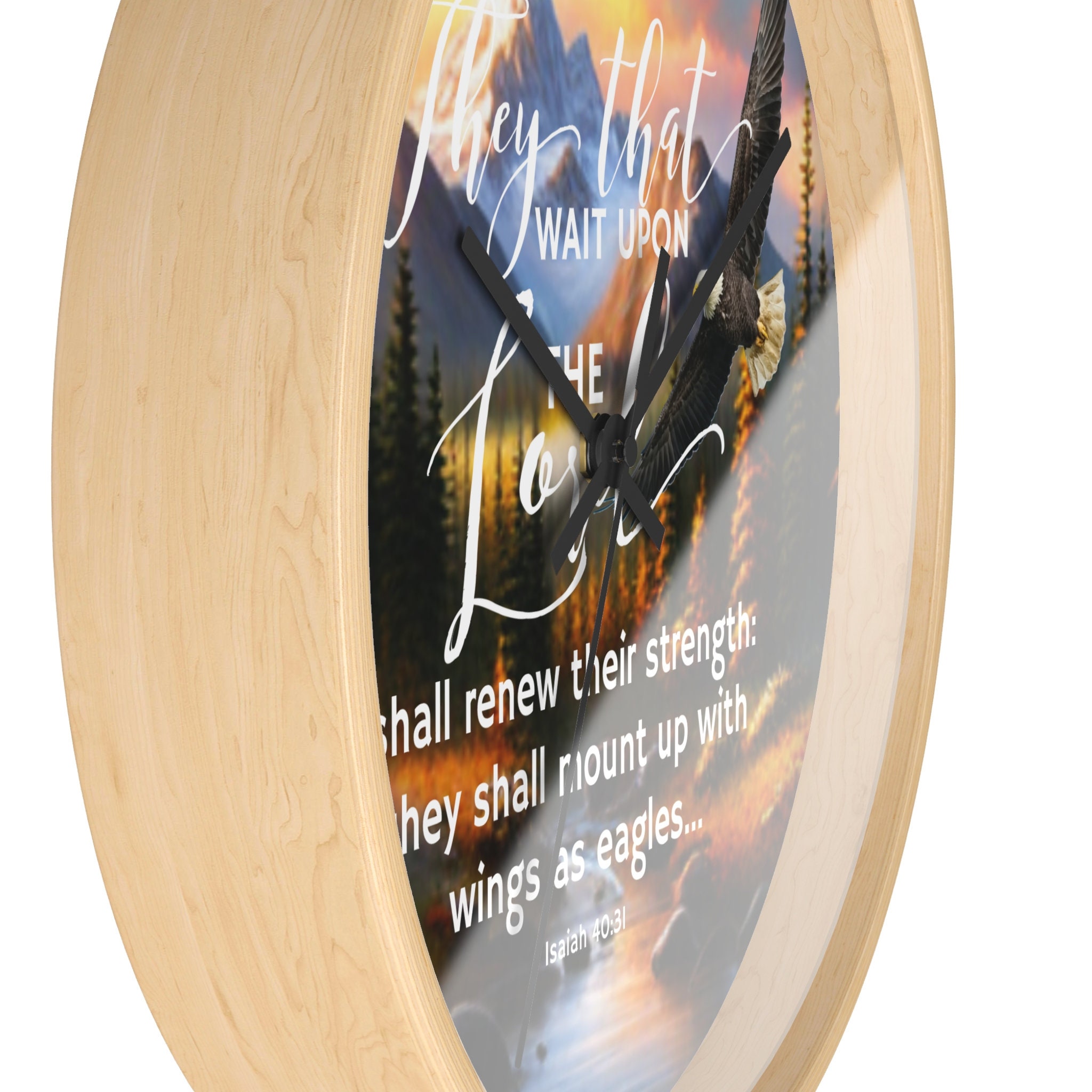 Isaiah 40:31 Scripture Wall Clock, Christian Scripture Decor, Wings as ...