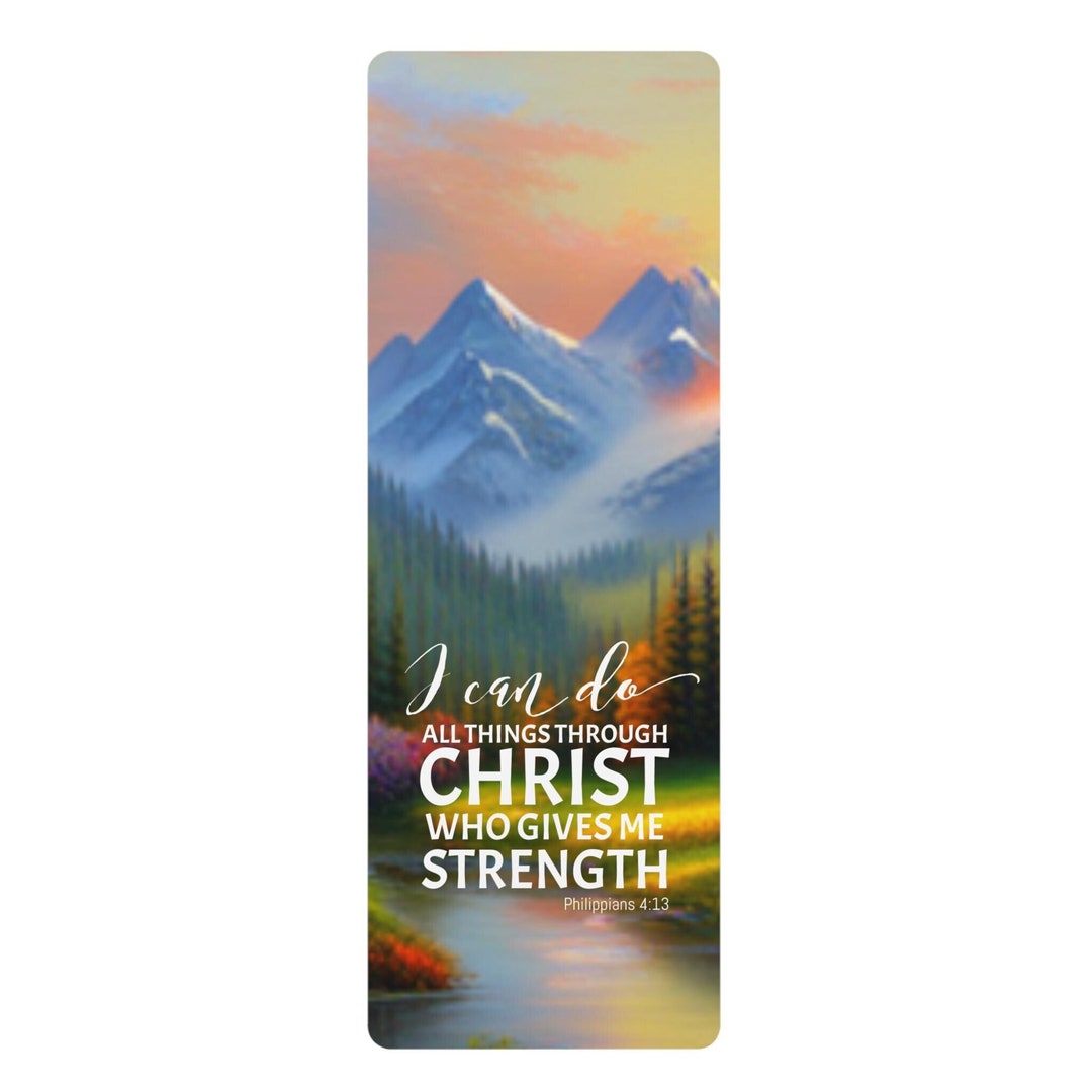 Christian Scripture Yoga Mat, Philippians 4:13 Scripture Gift for Women ...