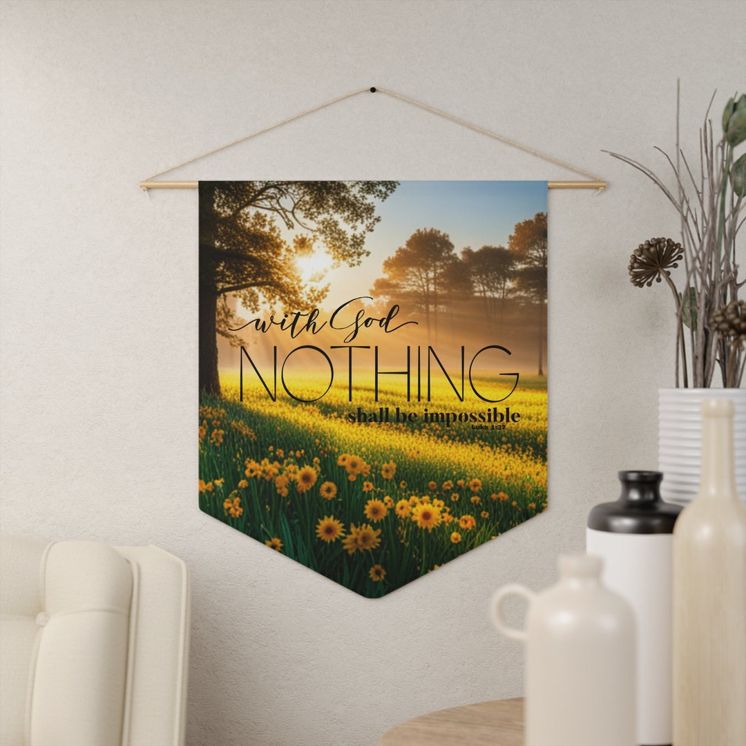 Christian Wall Art, With God Nothing Impossible, Luke 1:37 Scripture ...