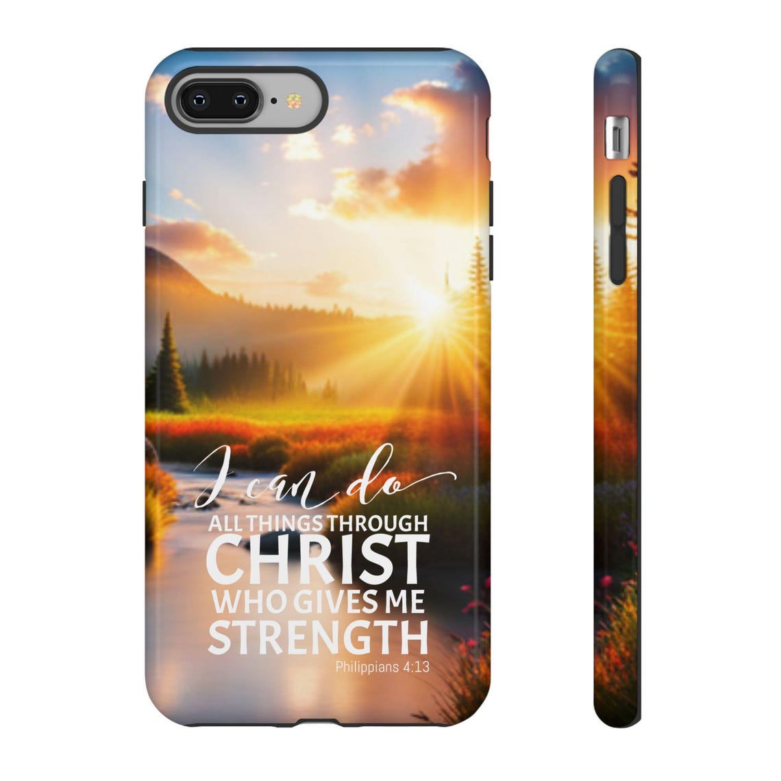 Philippians 4:13 Scripture Phone Case, Mountain Sunrise, Do All Things ...