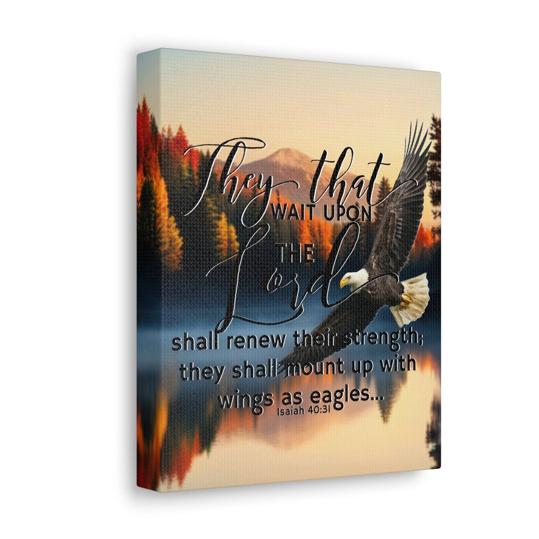 Wings as Eagles Scripture Wall Art, Isaiah 40:31 Christian Decor, Bible ...