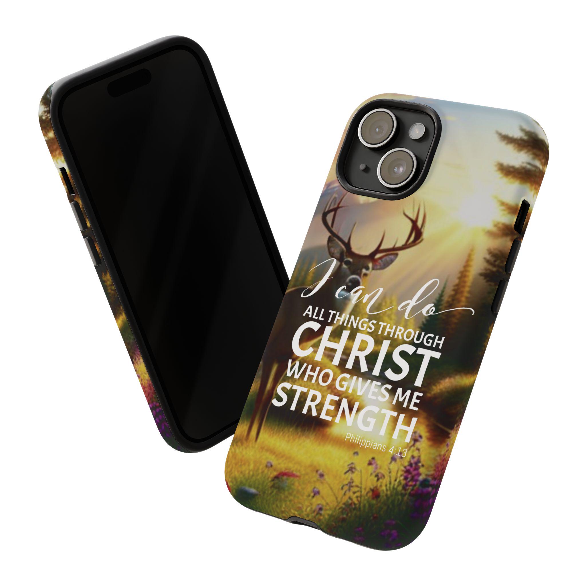 Philippians 4:13 Scripture Phone Case, Deer Hunting Phone Case, Do All ...