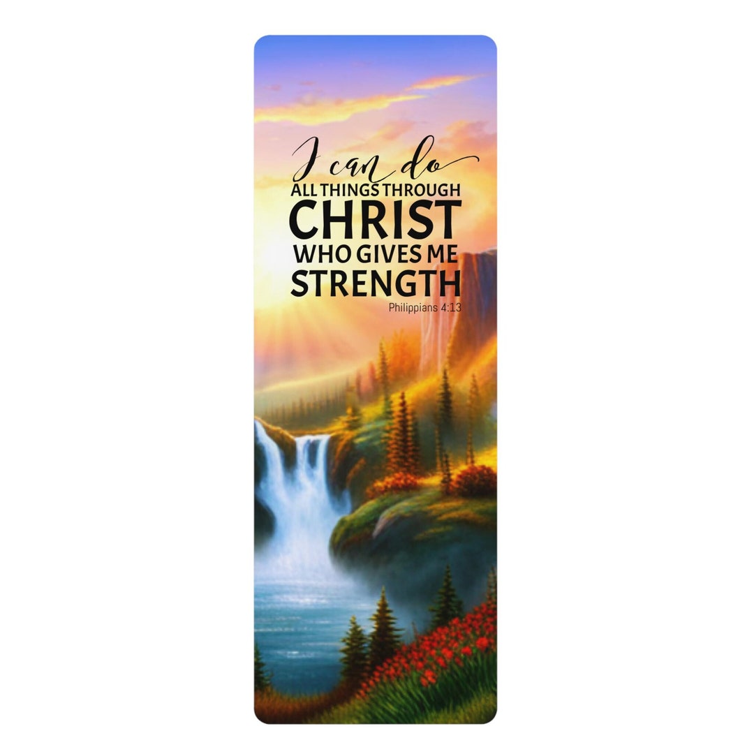 Christian Scripture Yoga Mat, Philippians 4:13 Scripture Gift for Women ...