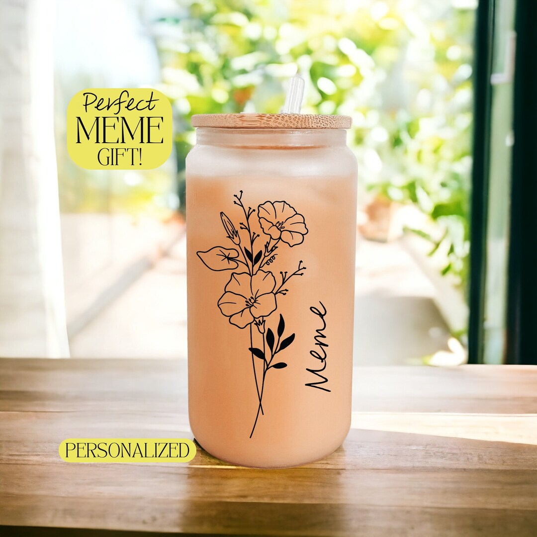 Personalized Iced Coffee Cup for MEME Gift Frosted Glass Tumbler for ...