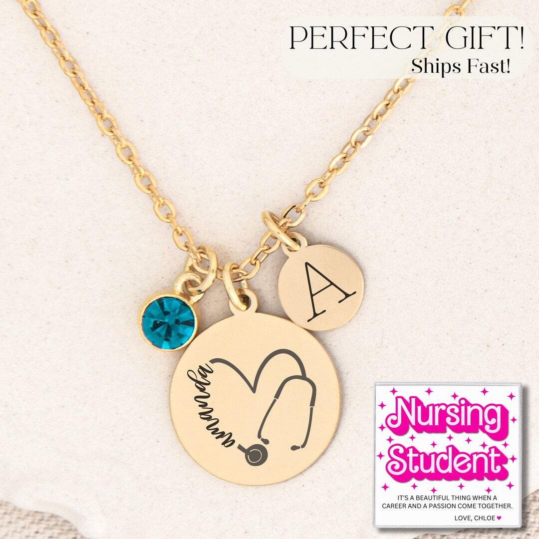 NURSING STUDENT NECKLACE Personalized Nursing Graduation Gift for ...