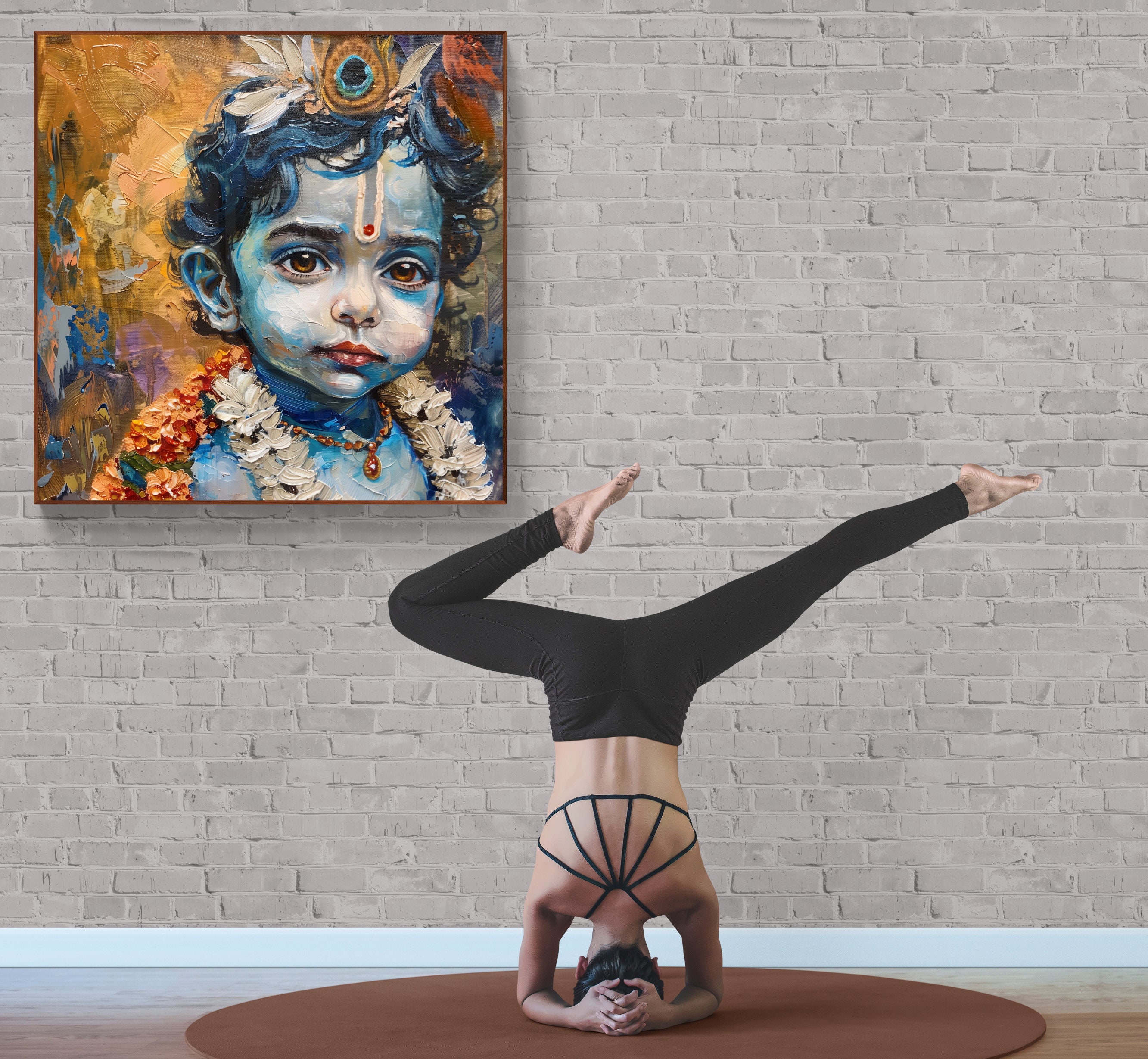 Baby Krishna Painting Printable for Home Décor, Krishna Wall Art Worship Puja, Krishna Prints ...