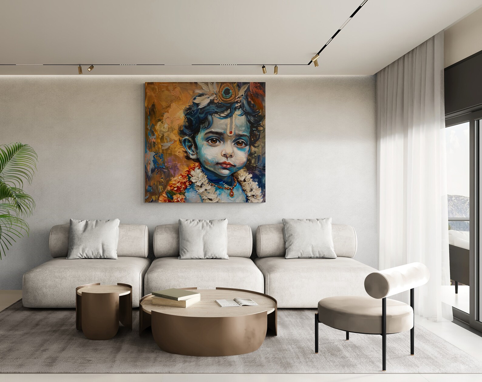 Baby Krishna Painting Printable for Home Décor, Krishna Wall Art ...