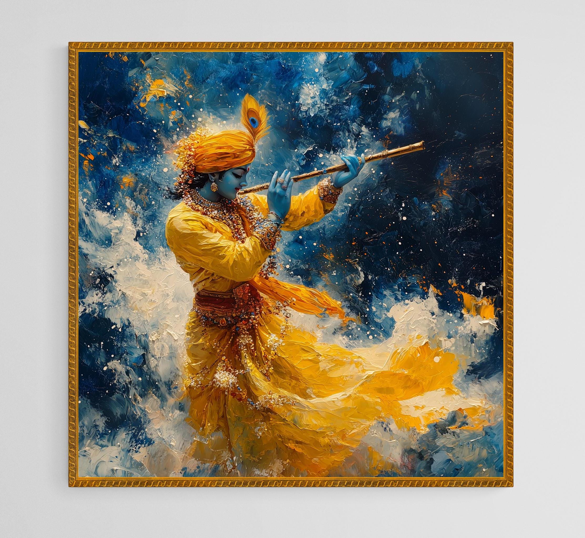 Krishna Painting Printable for Home Décor, Krishna Wall Art Worship ...