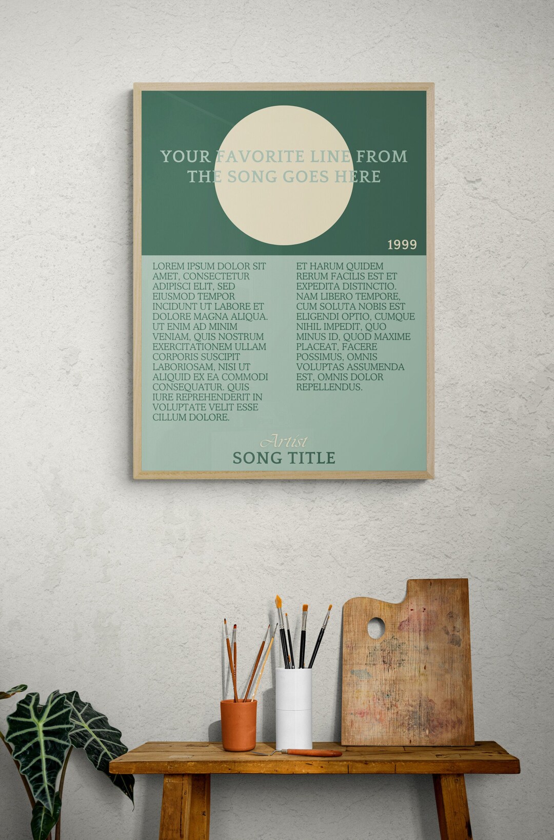 Custom Song Lyric Poster: Personalized Music Wall Art (digital Download ...