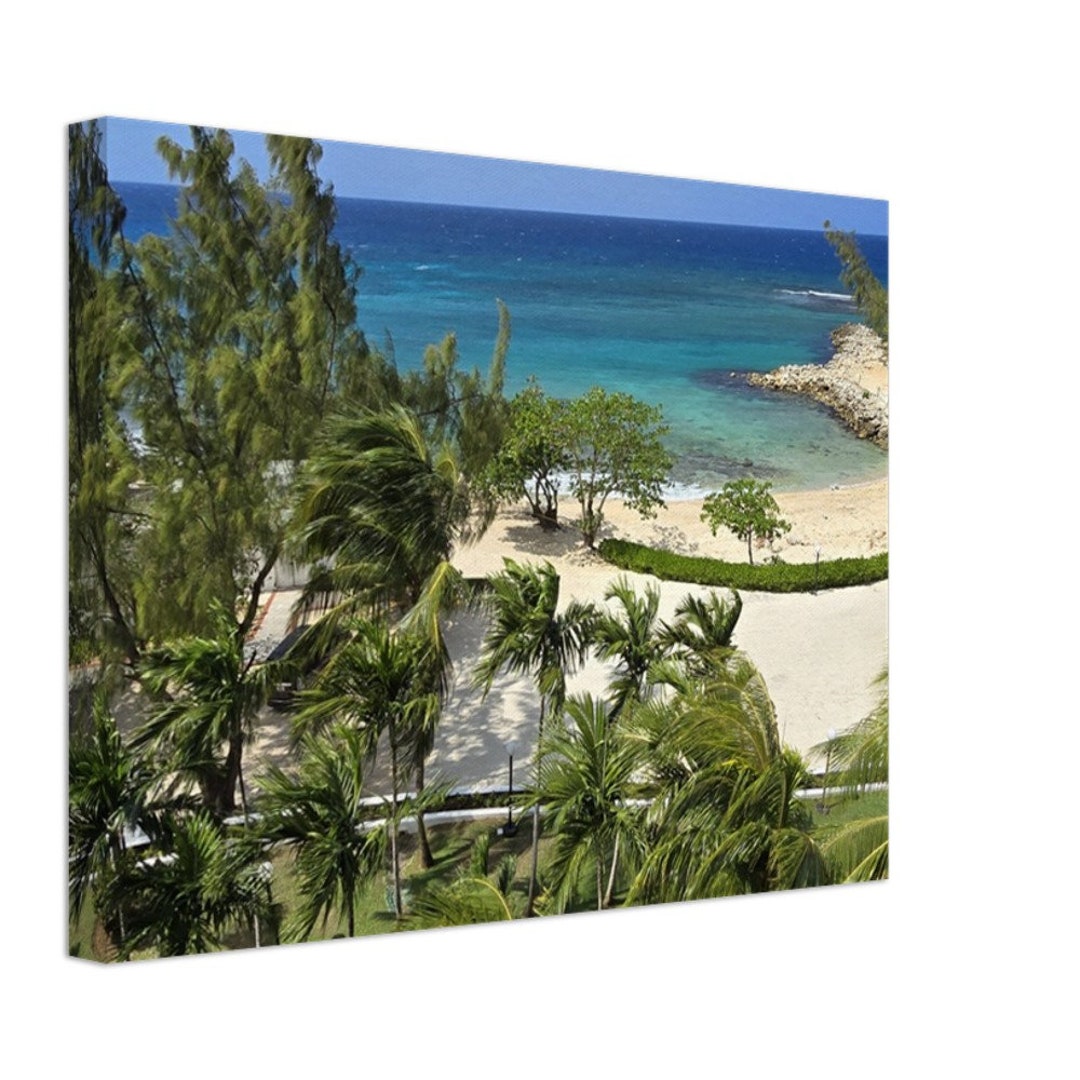 Canvas - Sun Beach Sea Sand Shore Palm Coconut Trees - Etsy