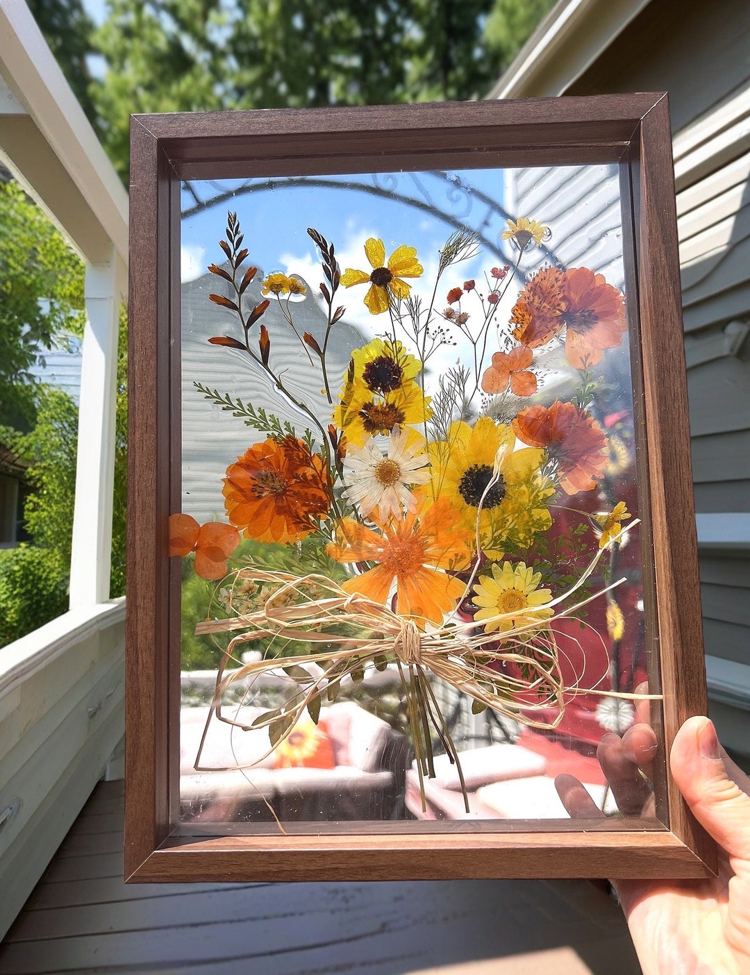 Pressed Flower Frame, Pressed Flower Window Hanger, Pressed Flower Gift ...